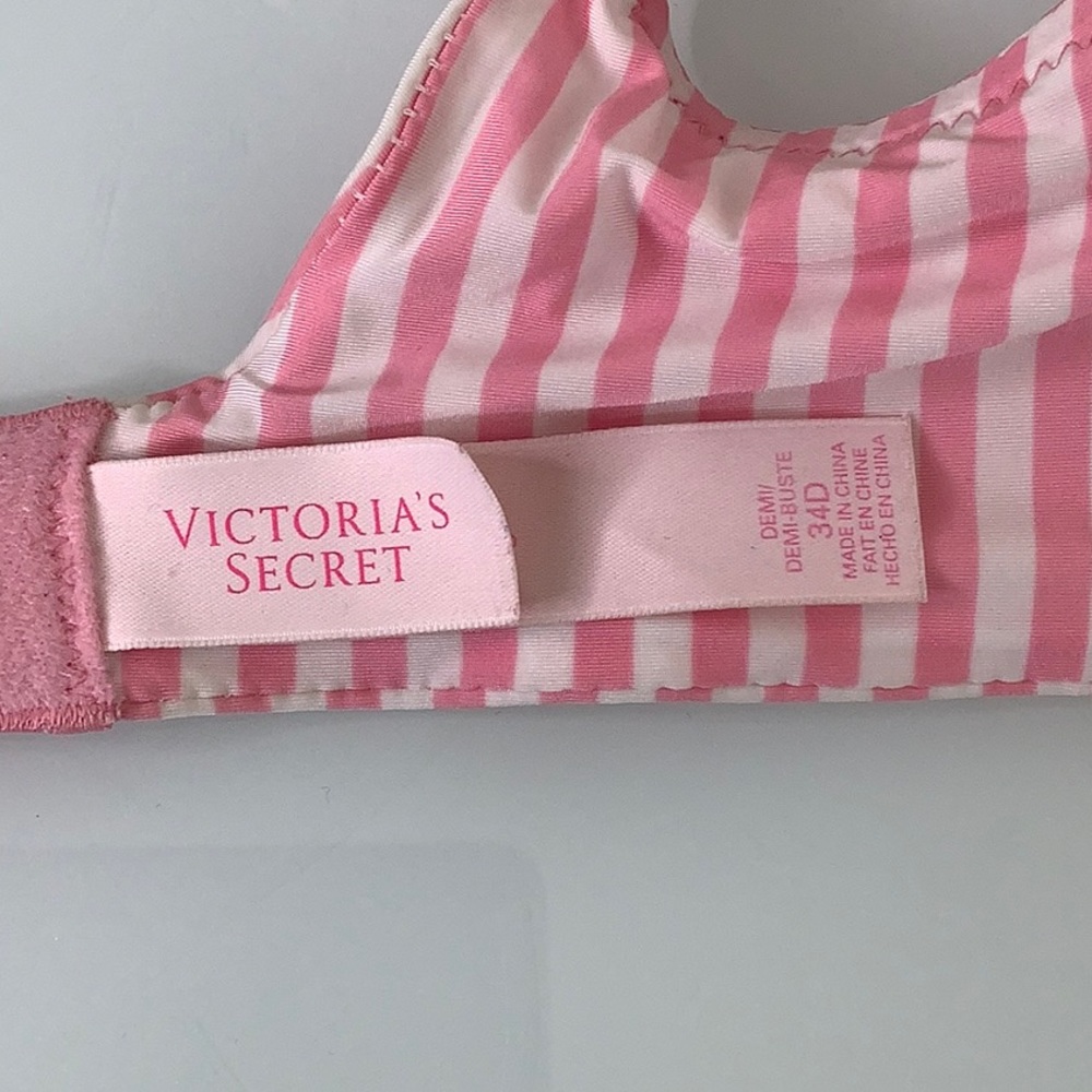 Victoria’s Secret Signature Pink Stripes Demi Wired B… - Gem